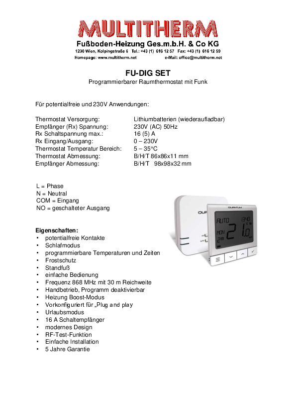 Funksteuerung - Multitherm